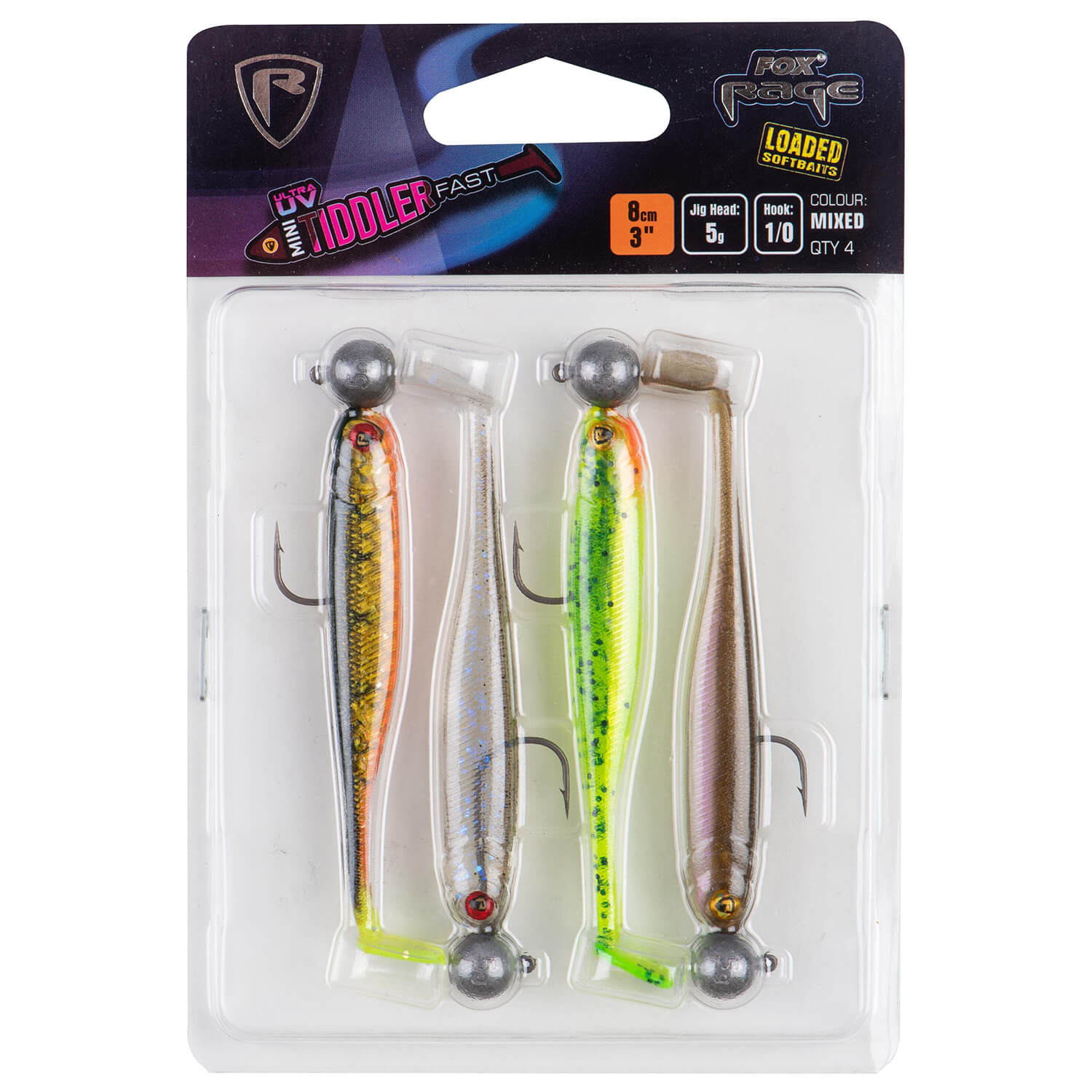 Fox Rage Micro Tiddler Fast Loaded Soft Plastic Lures Set 8cm buy by ...